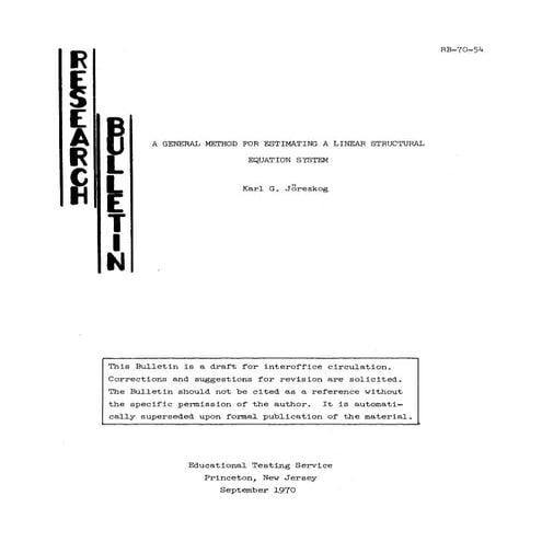 A General Method for Estimating a Linear Structural Equation System | PDF
