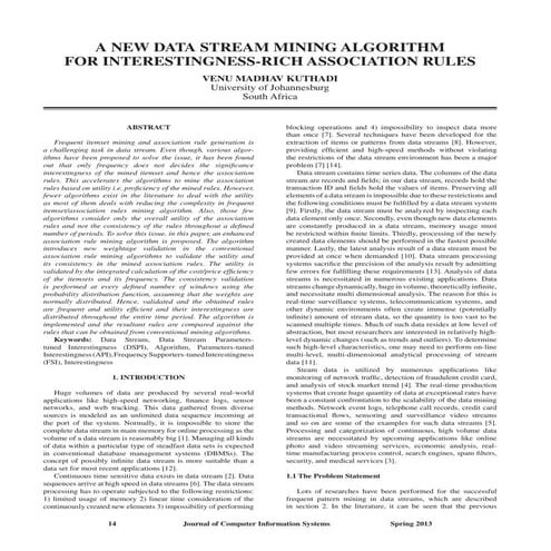 A New Data Stream Mining Algorithm For Interestingness Rich Association Rules Pdf 