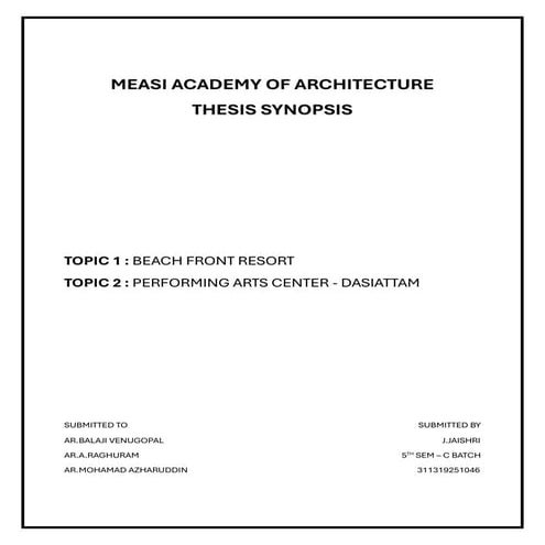 J.JAISHRI - BEACH RESORT -Thesis synopsis.pdf