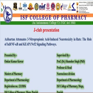 Huntington's Disease and OMKAR ISF College of Pharmacy | PPT