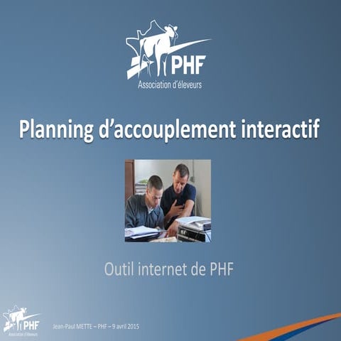 Présentation planning d'accouplement web PHF | PPTX