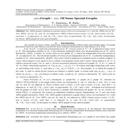 i(G)-Graph - G(i) Of Some Special Graphs | PDF