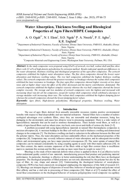 A Review on Water Absorption Behavior and its Effect on Mechanical Properties of Natural Fibre ...