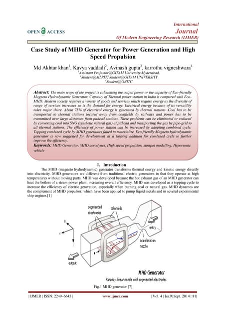 magnetohydrodynamic power generation | PPTX