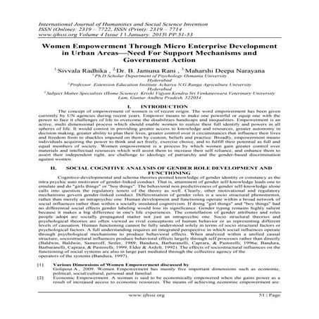 Women Empowerment Through Micro Enterprise Development in Urban Areas ...