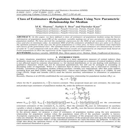 Class Of Estimators Of Population Median Using New Parametric
