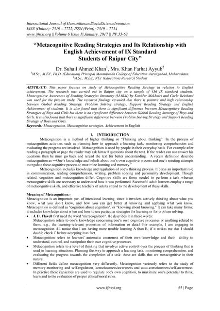 Metacognition | PPTX