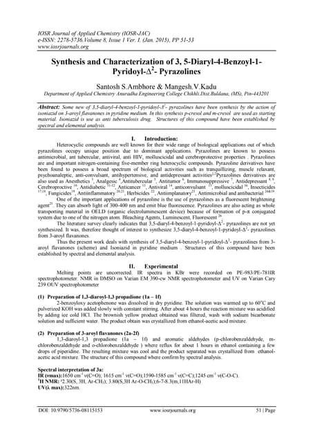 Synthesis and Characterization of Some Pyrazole Based Heterocyclic Compounds | PDF