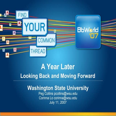 A Year Later Looking Back And Moving Forward | PPT
