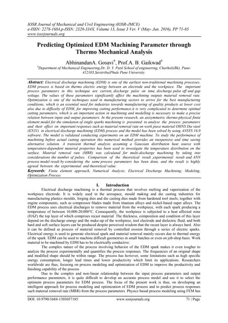 FEM MODELING OF ELETRICAL DISCHARGE MEACHINING OF SS304-CU IN GAS.pptx