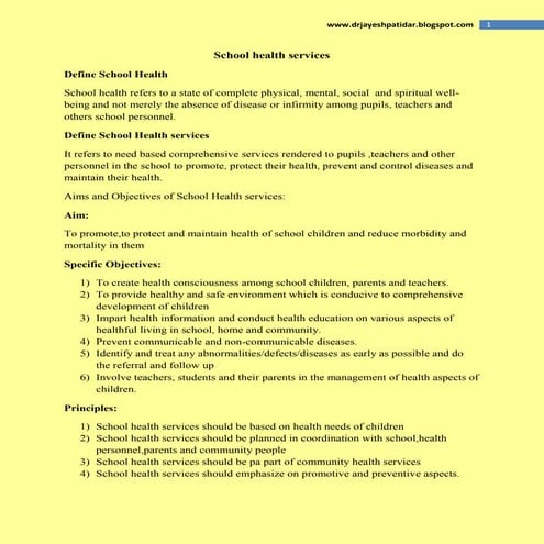 School health services | PDF