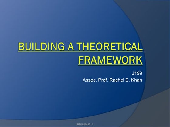 Writing the Theoretical and Conceptual Framework of a Quantitative ...