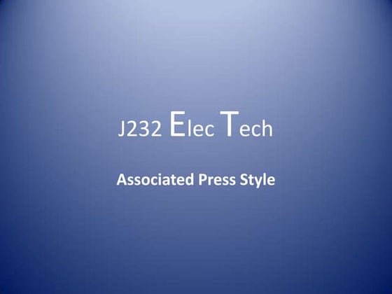 Copy-editing NewSymbols and AP Style.ppt