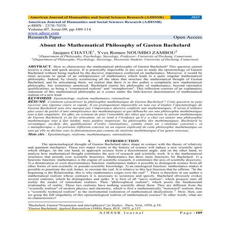 About the Mathematical Philosophy of Gaston Bachelard | PDF | Physics | Science