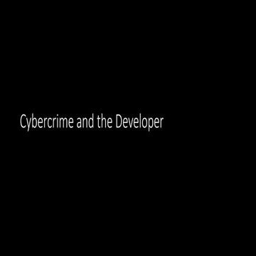 Cybercrime and the Developer Java2Days 2016 Sofia | PPT