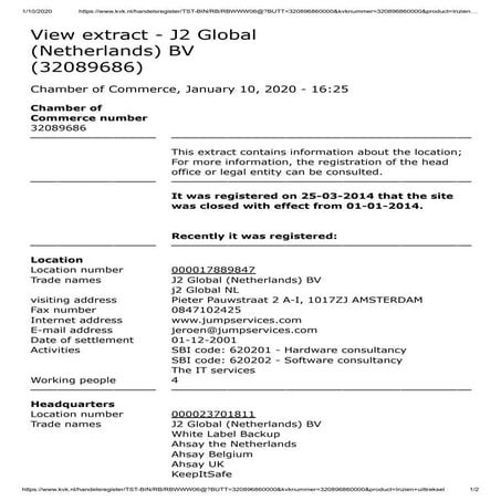 J2 Netherlands Registration Documents | PDF