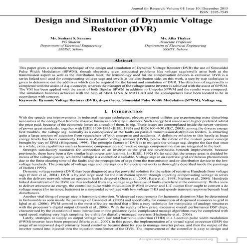 Characteristics Analysis of Voltage Sag in Distribution System using ...