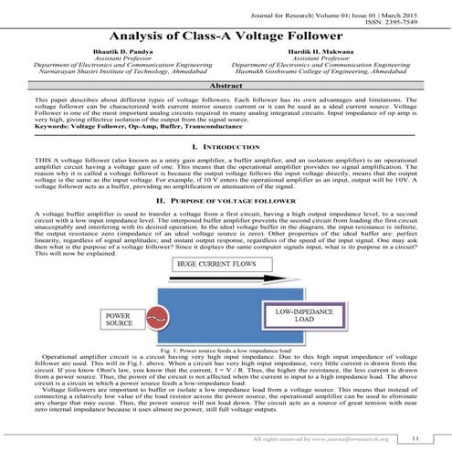 ANALYSIS ON CLASS-A VOLTAGE FOLLOWER | PDF