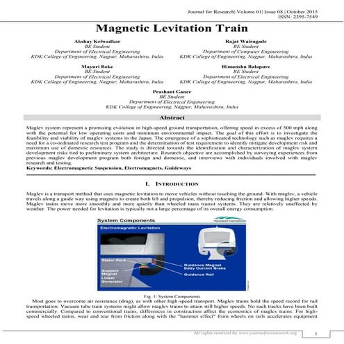 MAGNETIC LEVITATION TRAIN | PDF
