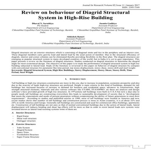 REVIEW ON BEHAVIOUR OF DIAGRID STRUCTURAL SYSTEM IN HIGH-RISE BUILDING ...