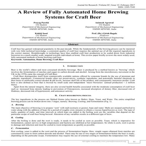 A REVIEW OF FULLY AUTOMATED HOME BREWING SYSTEMS FOR CRAFT BEER | PDF