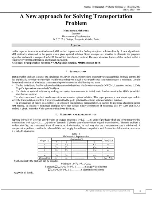 Transportation Problems-Maximum Profit | PDF