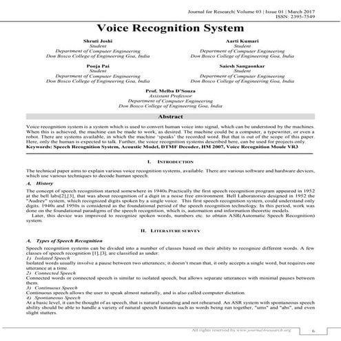 VOICE RECOGNITION SYSTEM | PDF | Digital Audio | Computer Software and ...