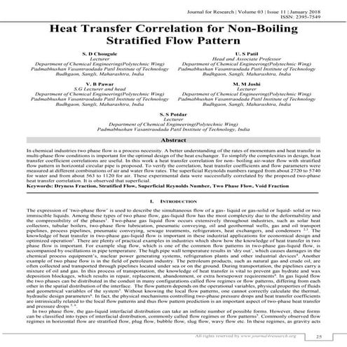 HEAT TRANSFER CORRELATION FOR NON-BOILING STRATIFIED FLOW PATTERN ...