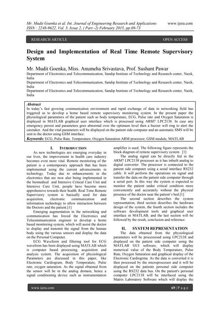 Arduino based health monitoring system | PPSX