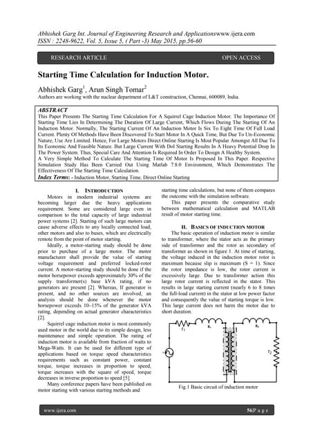 COMPARATIVE STUDY OF INDUCTION MOTOR STARTERS USING MATLAB SIMULINK | PDF