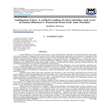 Ambiguous Lines: A critical reading of select sketches and verse in ...