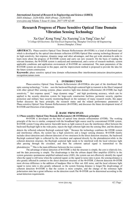 Research Progress Of Phase Sensitive Optical Time Domain Vibration Sensing Technology Pdf