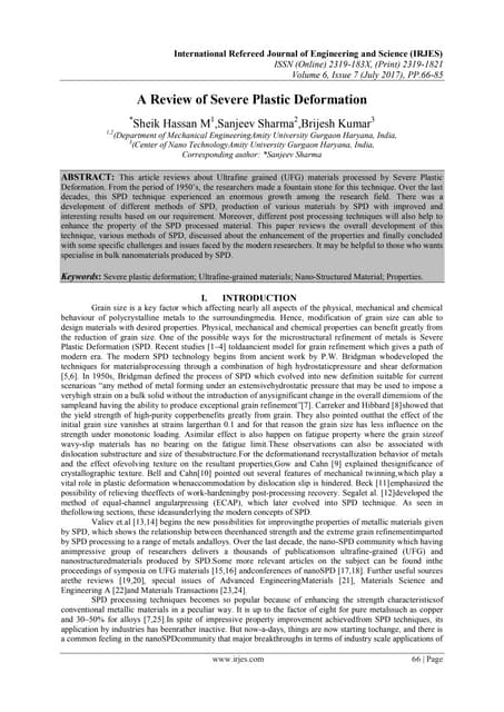 Severe Plastic Deformation | PPT