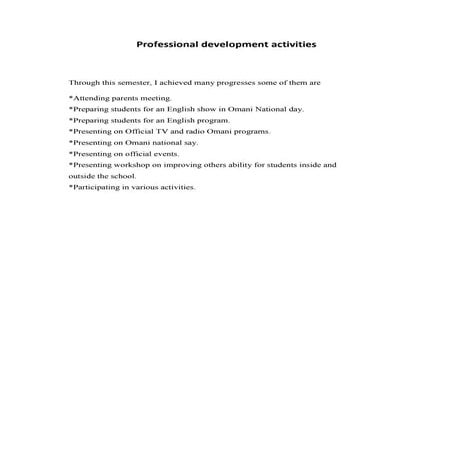 Professional development activities | PDF
