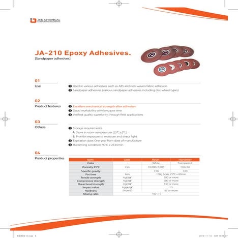 JA-210 Epoxy Adhesives | PDF | Physics | Science
