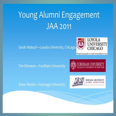 Jaa 2011 young alumni engagement | PPT