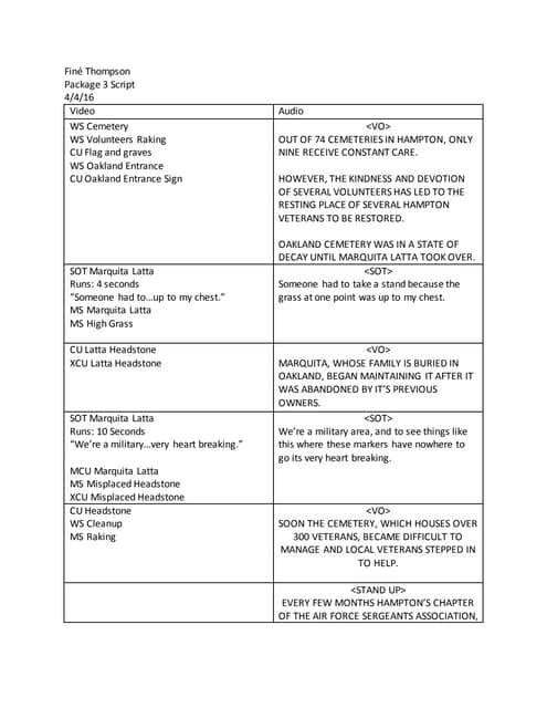 Cemetery Cleanup Package Script | PDF Cemetery Cleanup Package Script | PDF