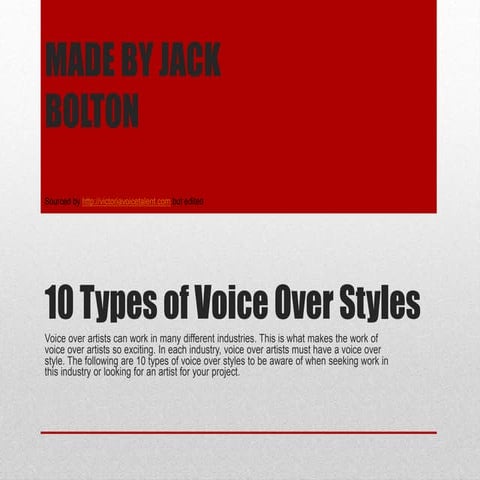 Voice Over Styles | PPT