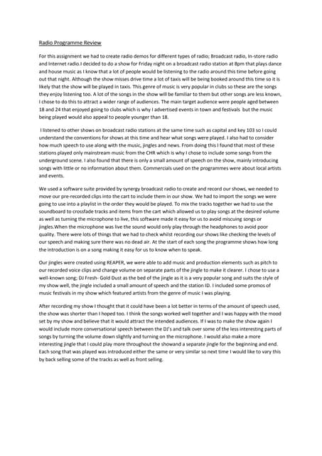 Example radio script | PDF