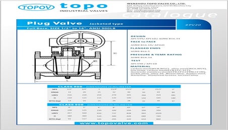 Plug Valve Dimension