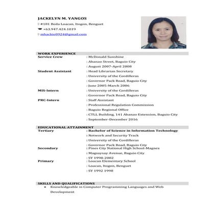 Jackie resume | DOC