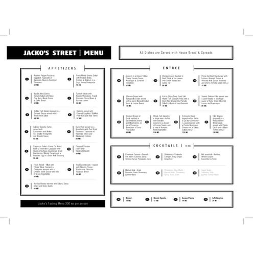 Jacko's street english menu updated | PDF