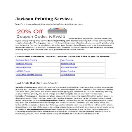 Jackson printing services | PDF