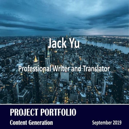 Jack Yu's Portfolio - Content Generation | PDF