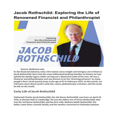 Jacob Rothschild Exploring the Life of Renowned Financist and ...