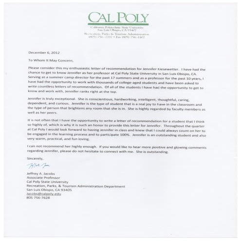 Letter of Reference | PDF