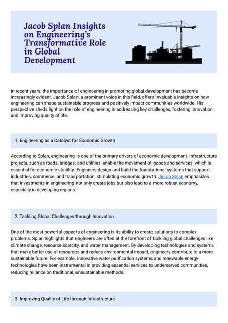 Jacob Splan Explains How Engineers Shape Sustainable Development | PPT