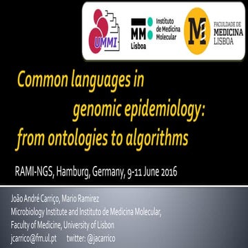 Common languages in genomic epidemiology: from ontologies to algorithms ...