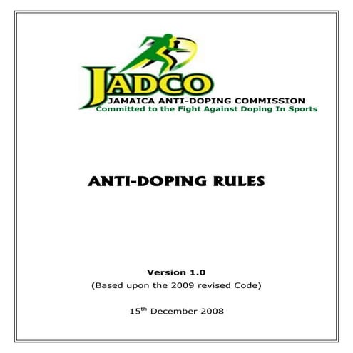 JADCO Anti- Doping Rules | PDF