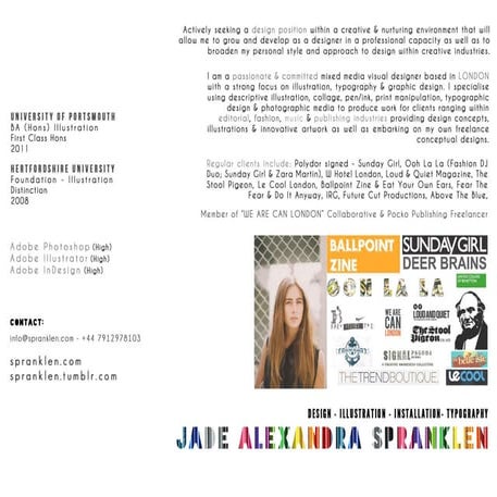 Jade Alexandra Spranklen CV | PPT